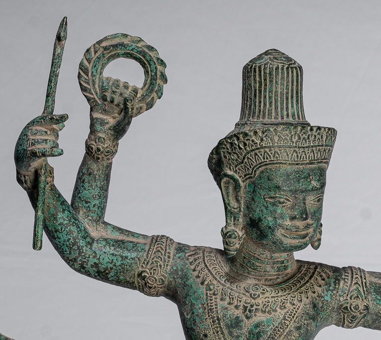 Brahma Statue - Antique Khmer Style Koh Ker Standing Bronze Brahma - H ...