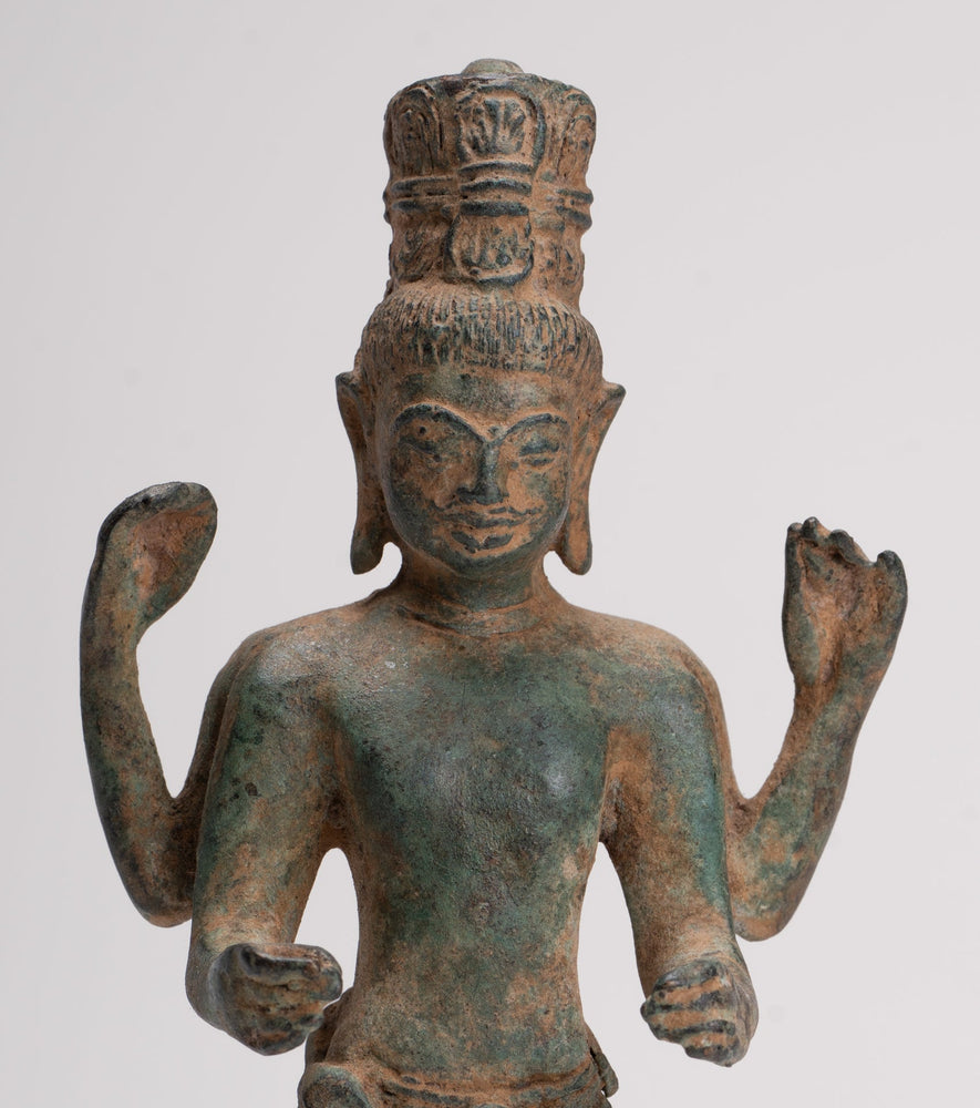Antique Khmer Style Bronze Standing Vishnu Statue - Protector - 54cm/2 ...