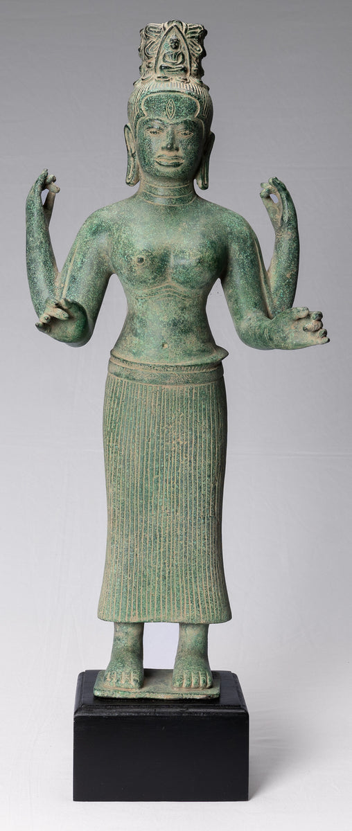 Deity Statue - Antique Khmer Style Banteay Srei Prajnaparamita Statue ...