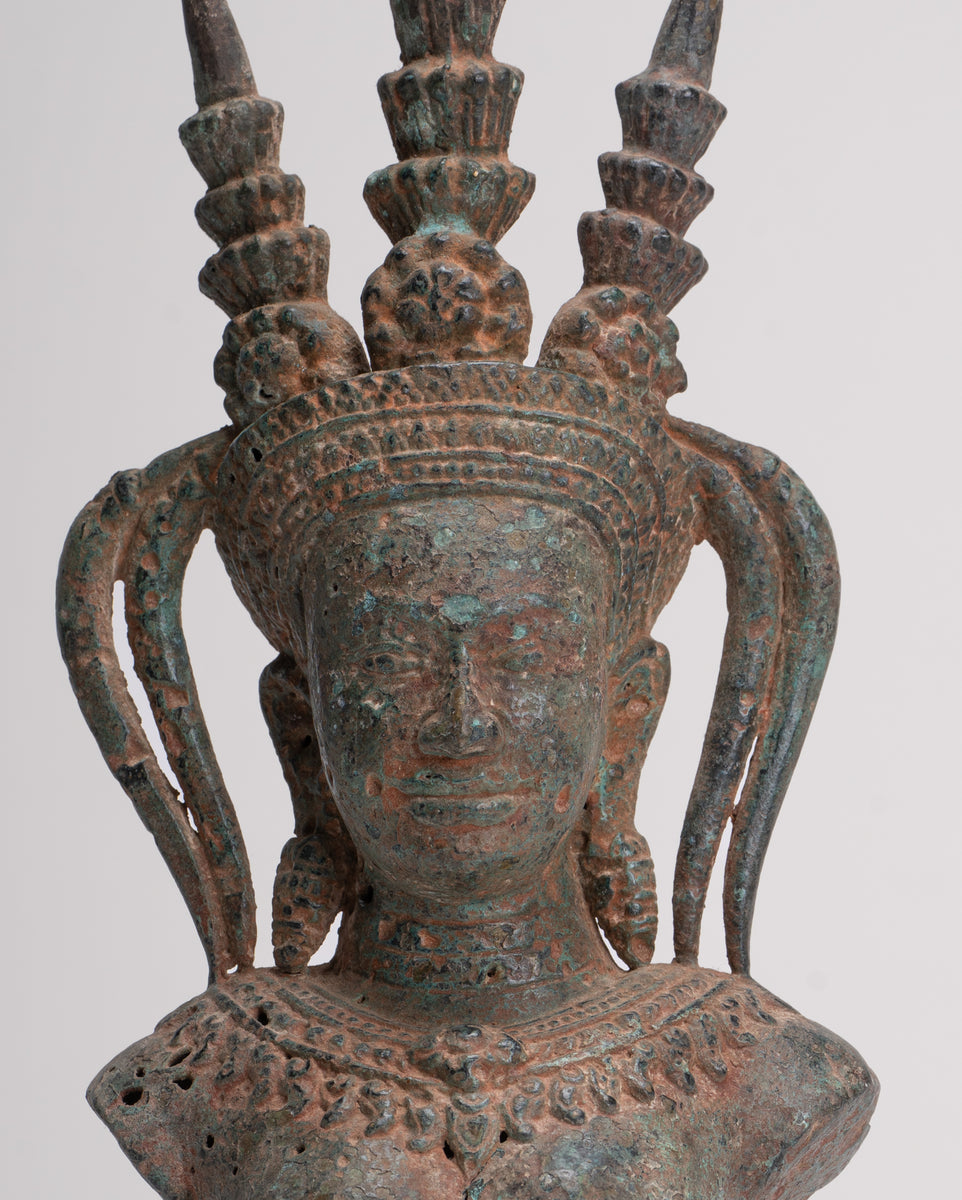 Antique Khmer Style Bronze Angkor Wat Apsara or Angel Statue -33cm/13 ...