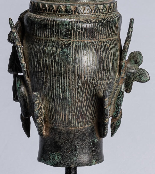 Statue Apsara - Antique Khmer Style Angkor Wat Bronze Monted Apsara o ...