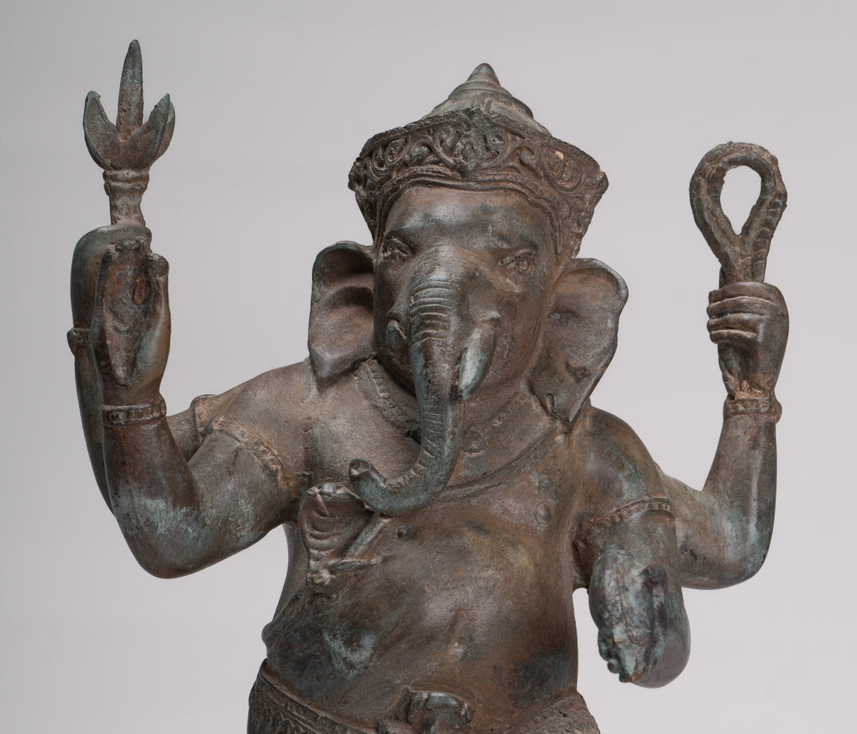 Statue de Ganesha - Bronze de style thaï antique debout statue Ganesha ...