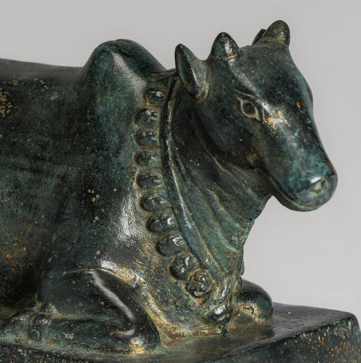 Antique Khmer Style Bronze Nandi Statue - Mount of Shiva -18cm/7" Long ...