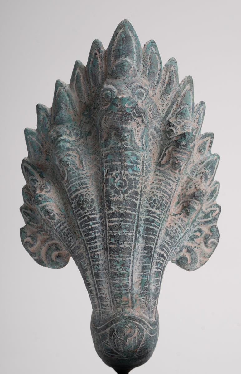 Naga Statue - Antique Khmer Style Bronze Protective Naga, Snake or Ser ...