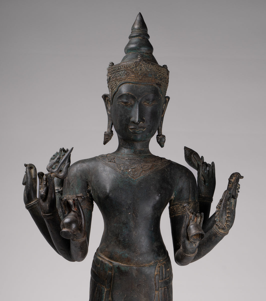 Vishnu Statue - Antique Thai Style Standing Bronze Vishnu Statue - 112 ...
