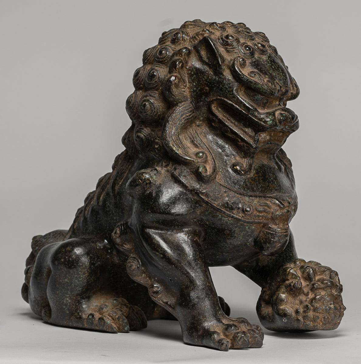 Antique Chinese Style Temple Guardian Lions Shishi Lions Foo Dogs Impe ...