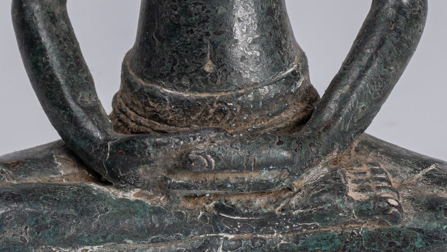 Rishi Statue - Antique Khmer Style Seated Bronze Rishi or Wise Man - 1 ...