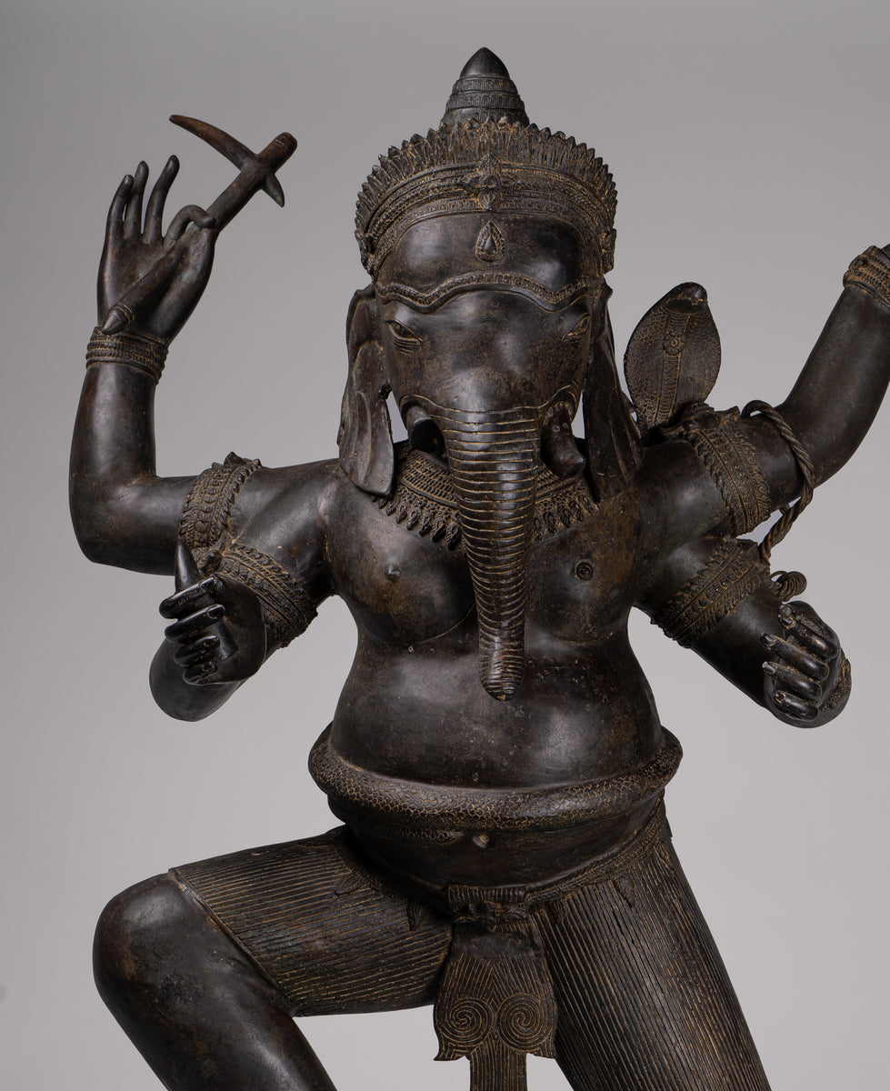 Antique Thai Style Bronze Dancing Ganesh Statue - 121cm/48" – HD Asian Art