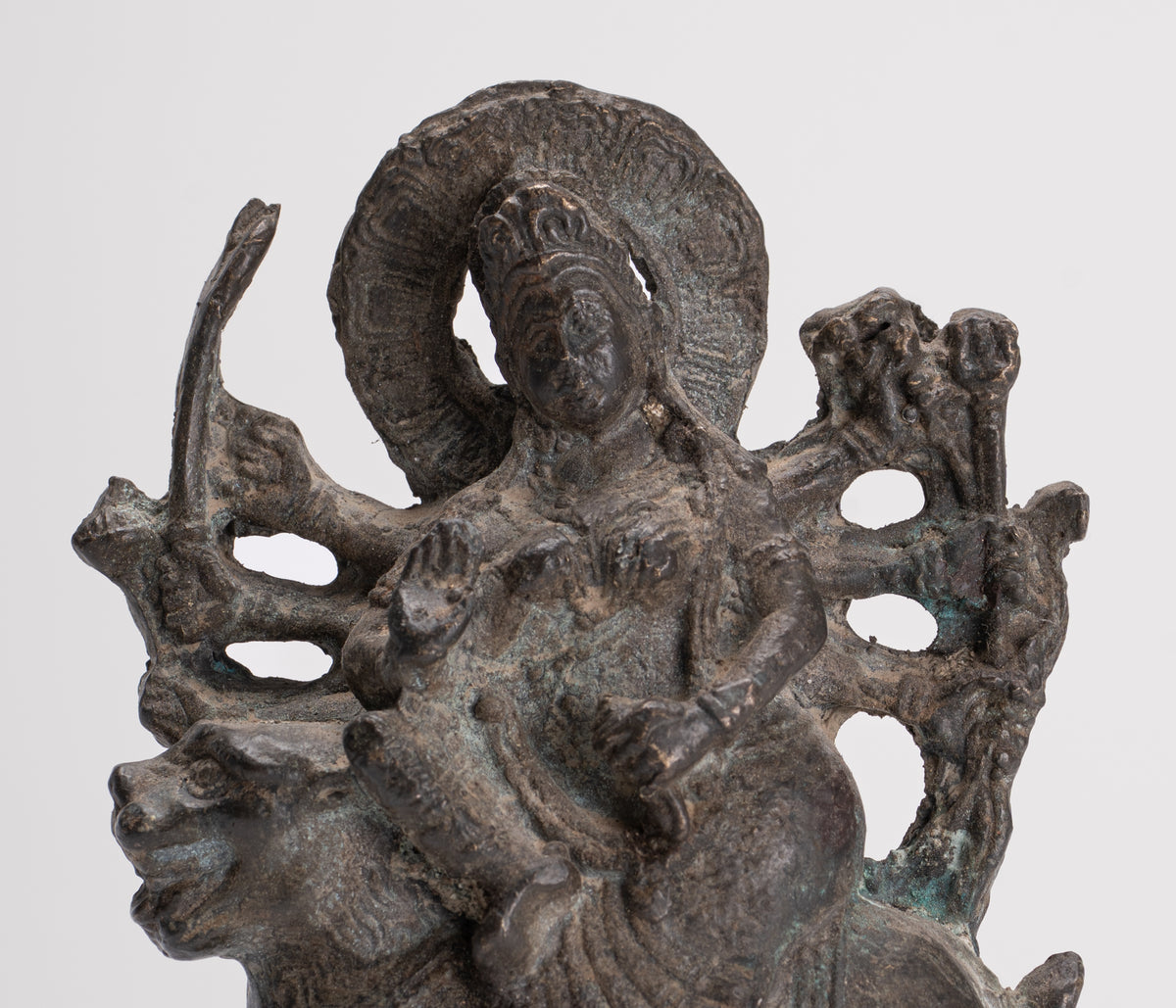 Antique Javanese Style Majapahit Chandraghanta Durga Statue - 15.5cm/6 ...
