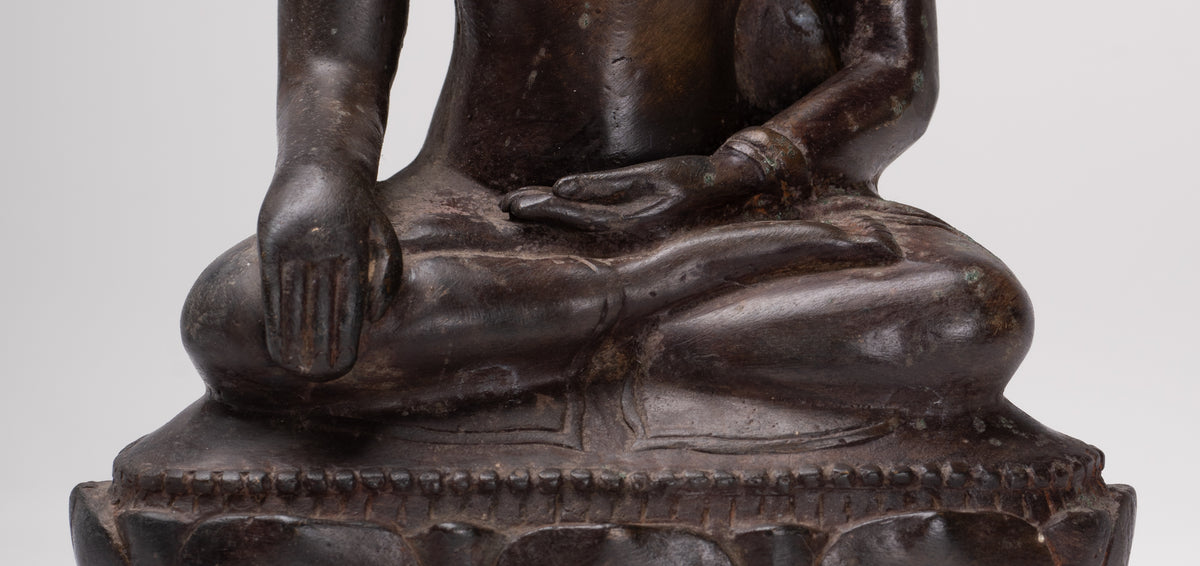 Buddha Statue - Antique Thai Style Bronze Chiang Saen Enlightenment Bu ...