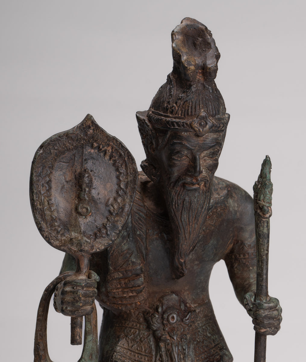 Rishi Statue - Antique Thai Style Seated Bronze Rishi or Wise Man - 36 ...