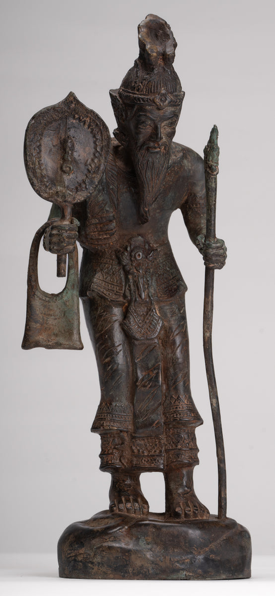 Rishi Statue - Antique Thai Style Seated Bronze Rishi or Wise Man - 36 ...