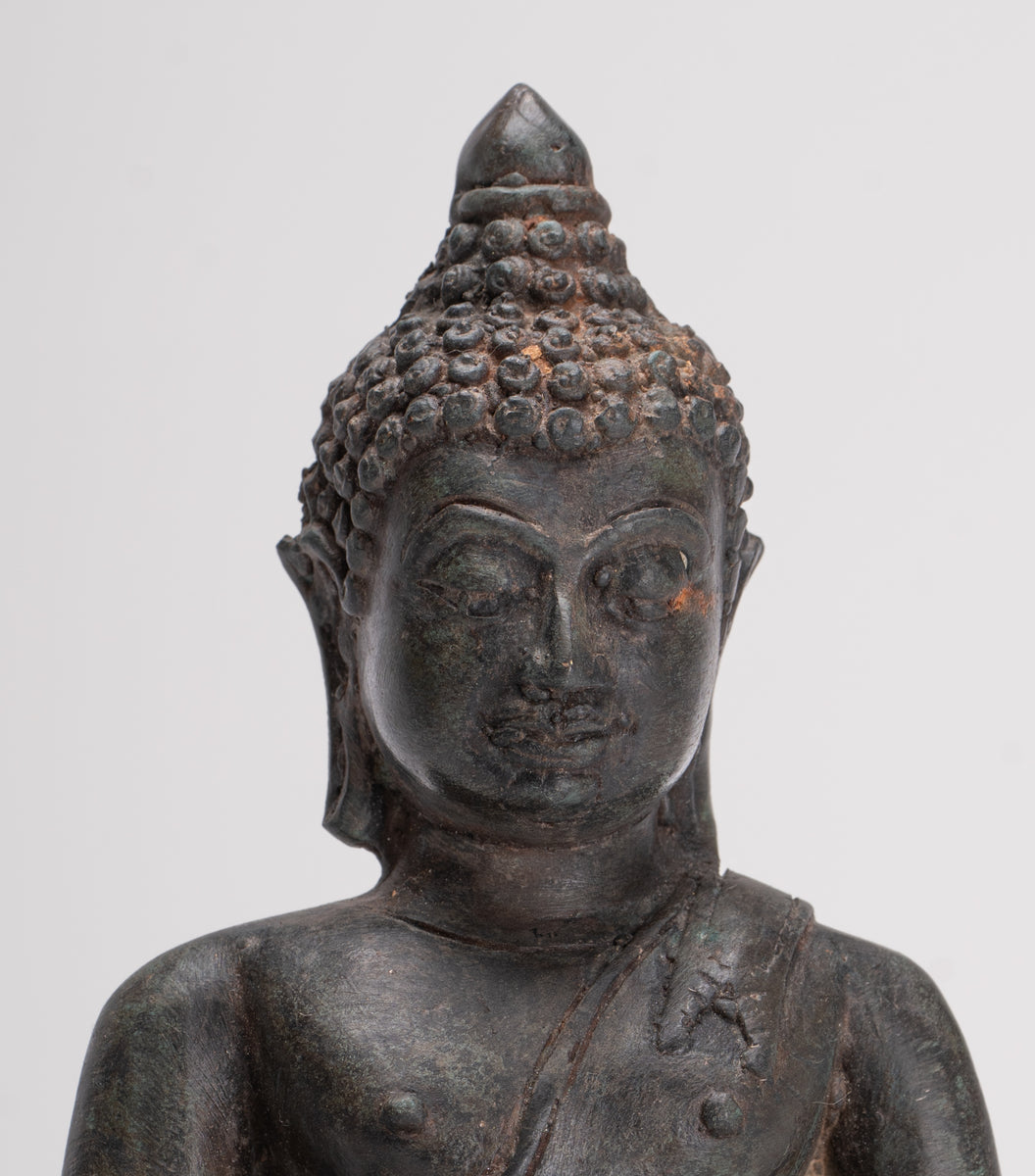 Antique Thai Style Chiang Saen Enlightenment Buddha Statue - 20cm/8 ...