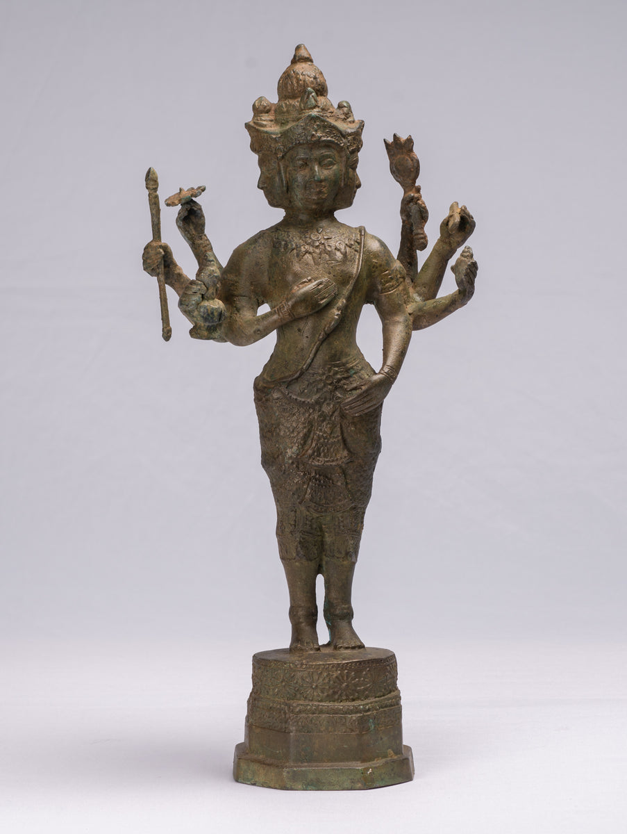 Brahma Statue - Antique Thai Style Bronze Brahma - Hindu God Creation ...