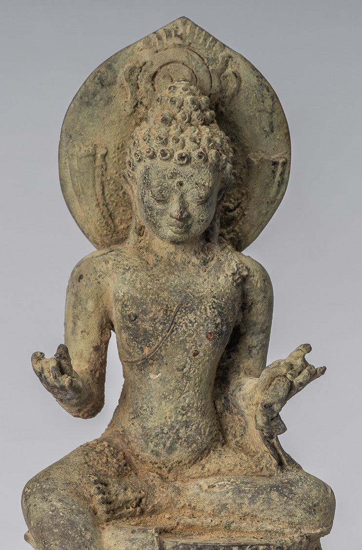 Buddha Statue - Antique Indonesian Style Seated Bronze Javanese Teachi ...