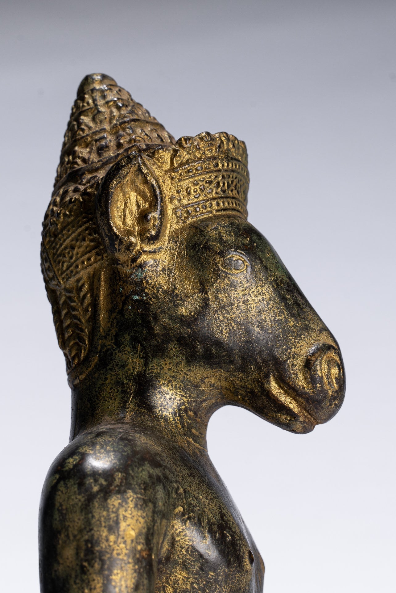 Kalkin Statue - Antique Khmer Style Standing Bronze Hayagriva Kalkin H ...