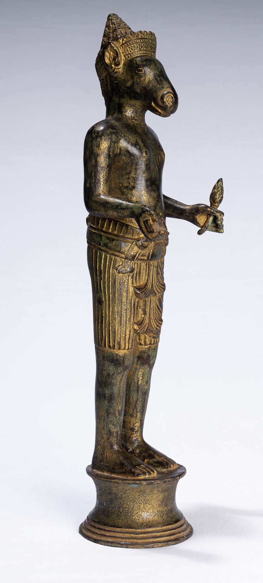 Kalkin Statue - Antique Khmer Style Standing Bronze Hayagriva Kalkin H ...